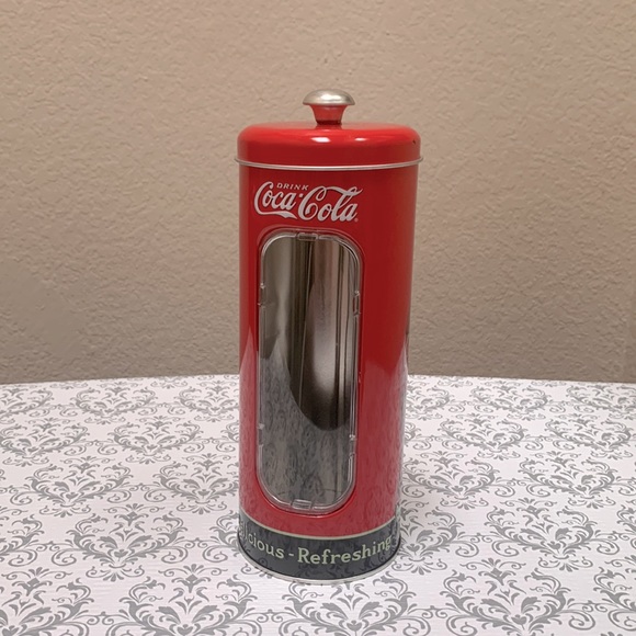 Coca Cola | Kitchen | Coca Cola Tin Straw Dispenser | Poshmark